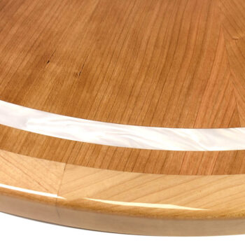 Cherry Veneer Sunburst & Mother of Pearl Inlay - Table Designs
