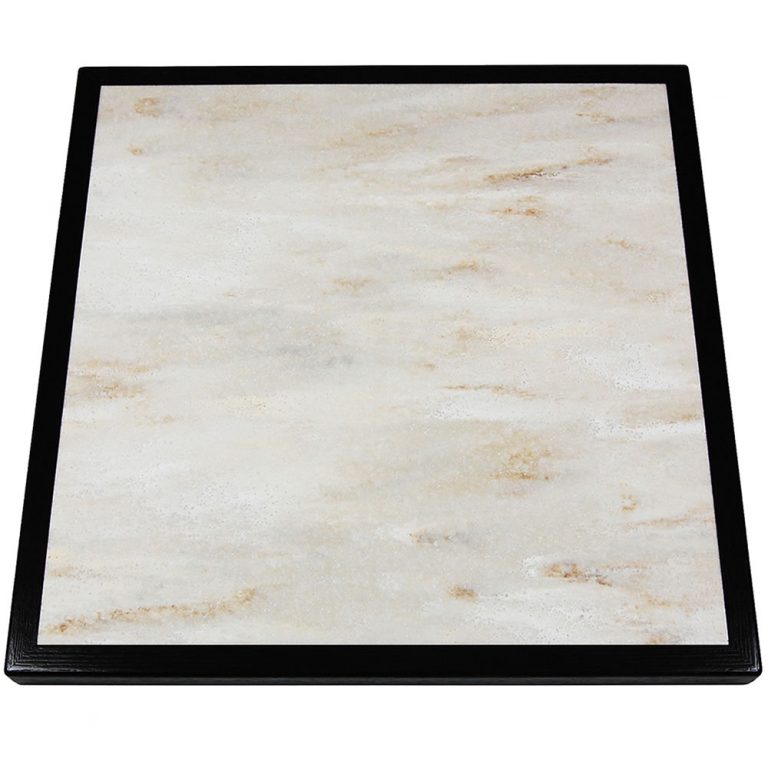 Corian Witch Hazel Solid Surface Table Top with Stained Oak Wood Edge - Table Designs