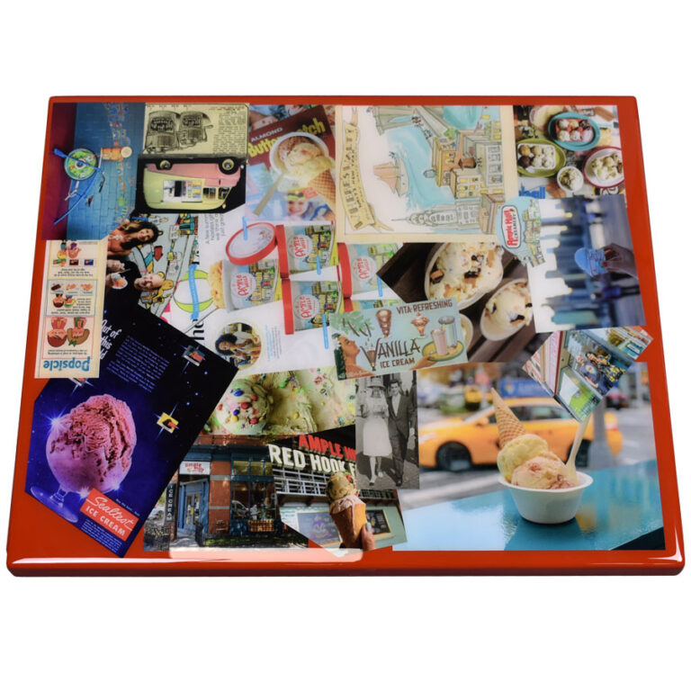 Customer Supplied Artwork Digitally Printed on Red Painted Core - Table ...