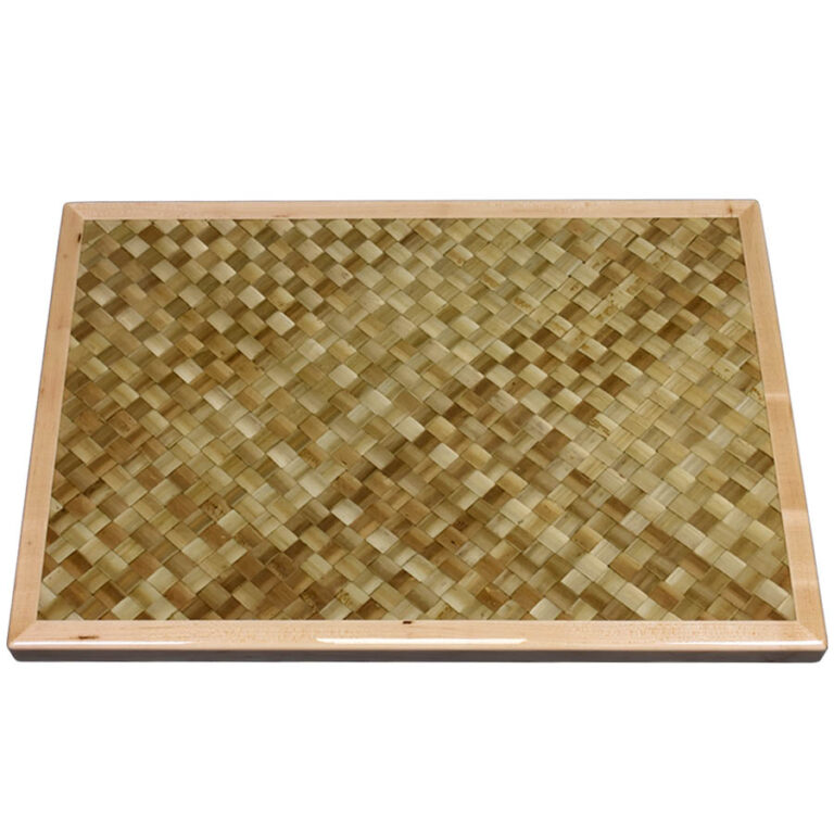 Woven Palm Leaves Inlay with Maple Wood Edge - Table Designs