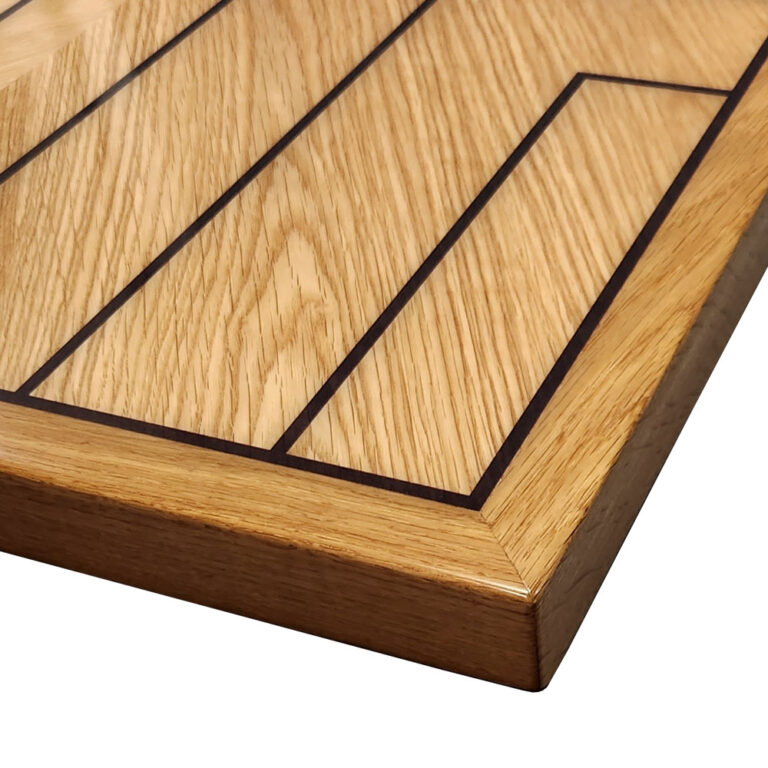 White Oak Veneer in Reverse Diamond Box Pattern with Printed Black ...